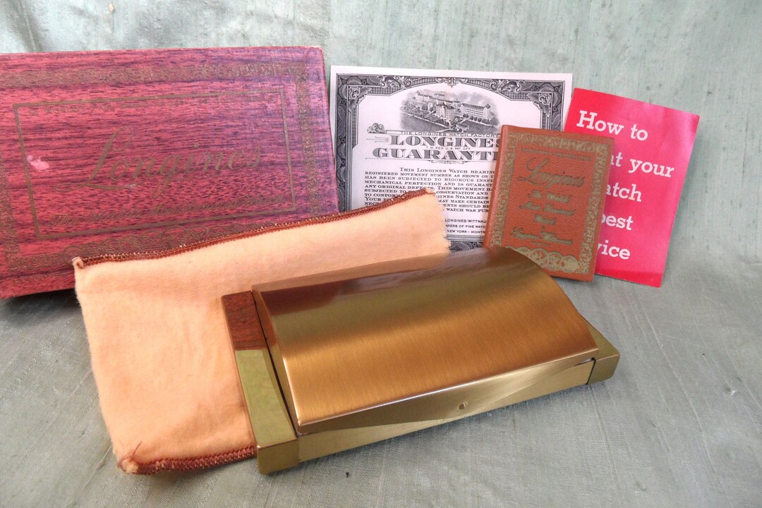 Longines Watch Case / Vintage, Domed, Brass Empty Case With Paperwork ...