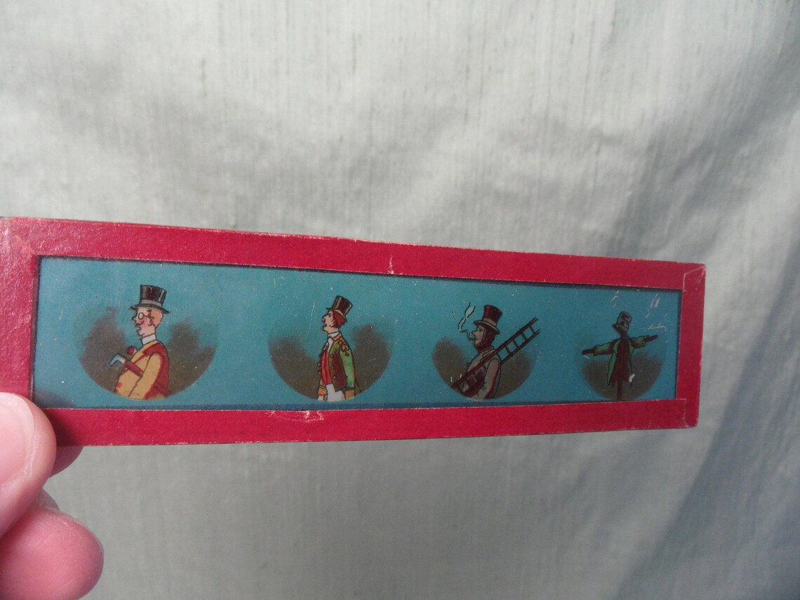 12 Magic Lantern Glass Slides With Colorful Cartoon Character - Etsy