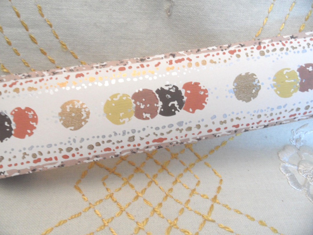 Wallpaper Border / 1 Roll of Original 1940's Border / Modern Dot Yellow ...