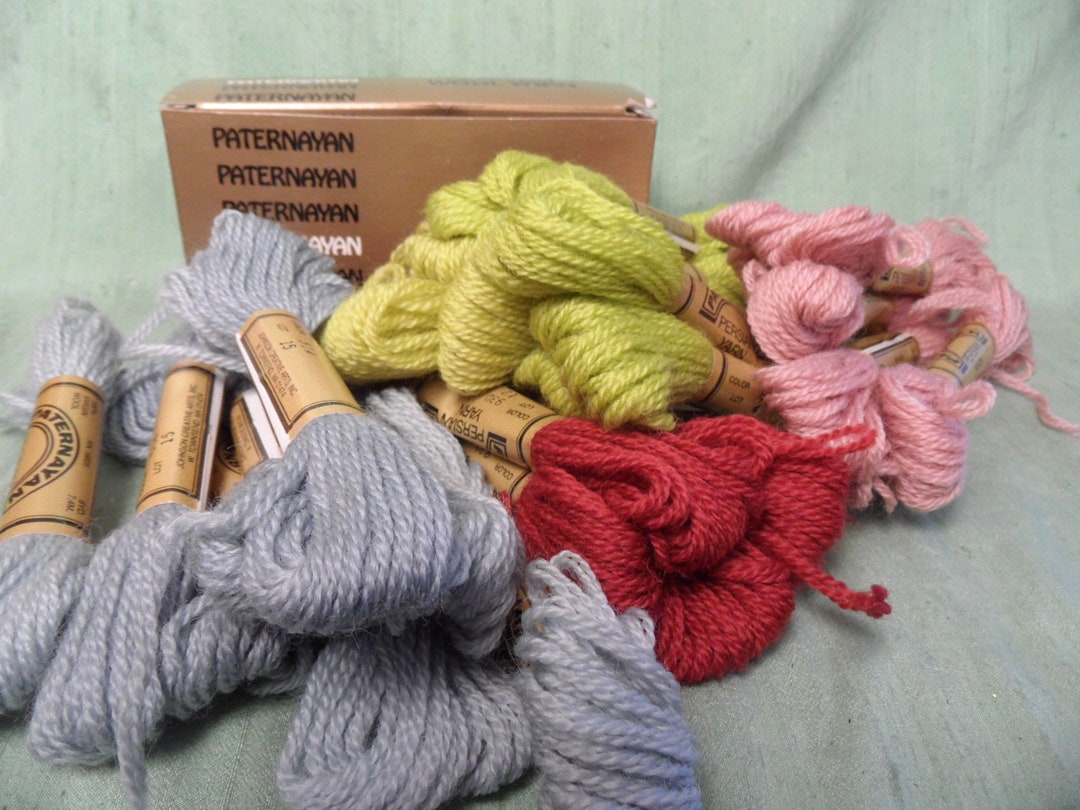 26 Skeins of Paternayan Persian Wool Yarn Lot / 6 Colors: 671, 672, 514 ...