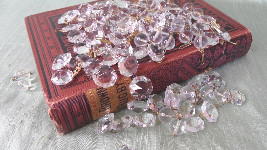 60 Glass Chandelier Octagonal Prisms / Vintage, Faceted, Various Sizes ...