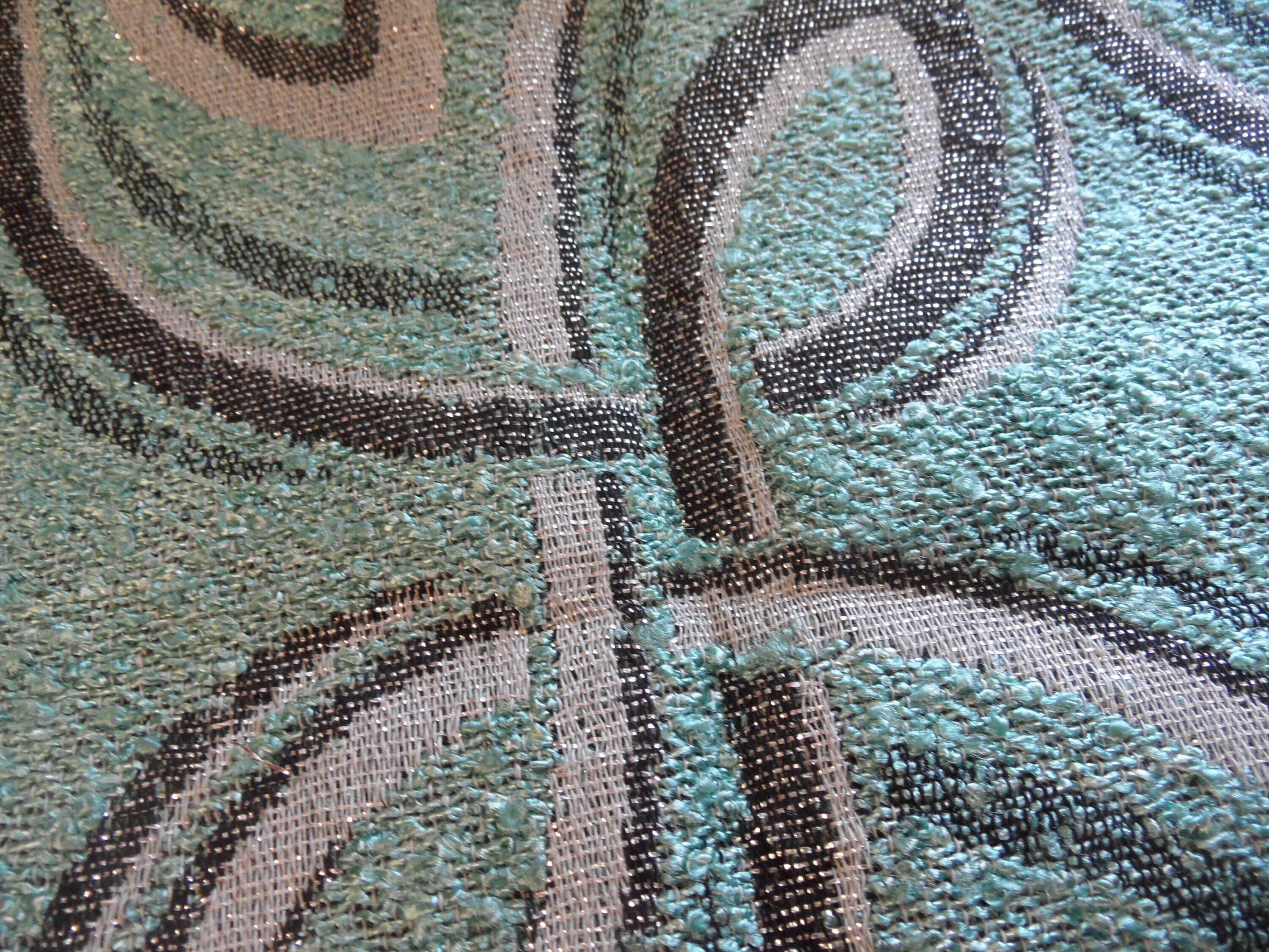 Mid Century Modern Lurex Upholstery Fabric Remnant / Vintage Black ...