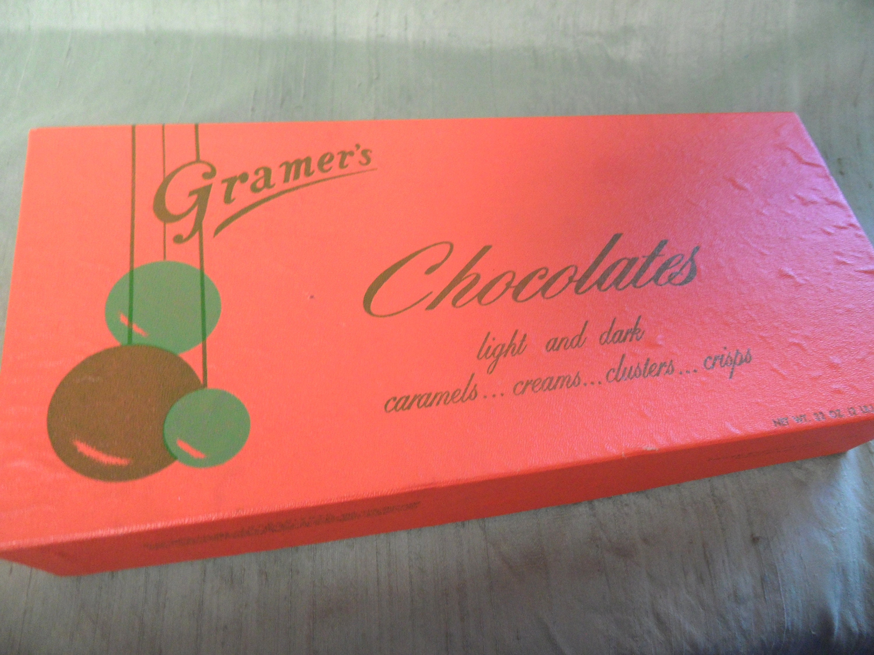 Orange Chocolate Box / Empty Vintage Gramer's Jackson - Etsy