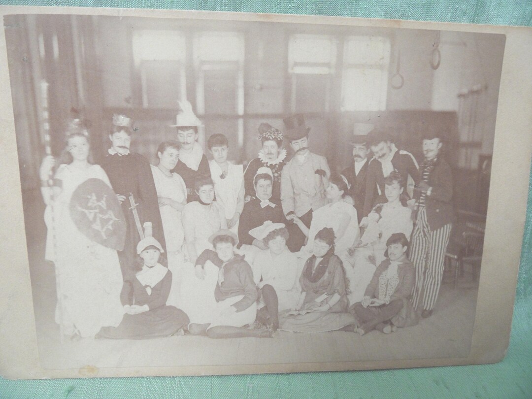 Antique 1888 Fancy Dress Halloween Photo Postcard Packer Institute ...