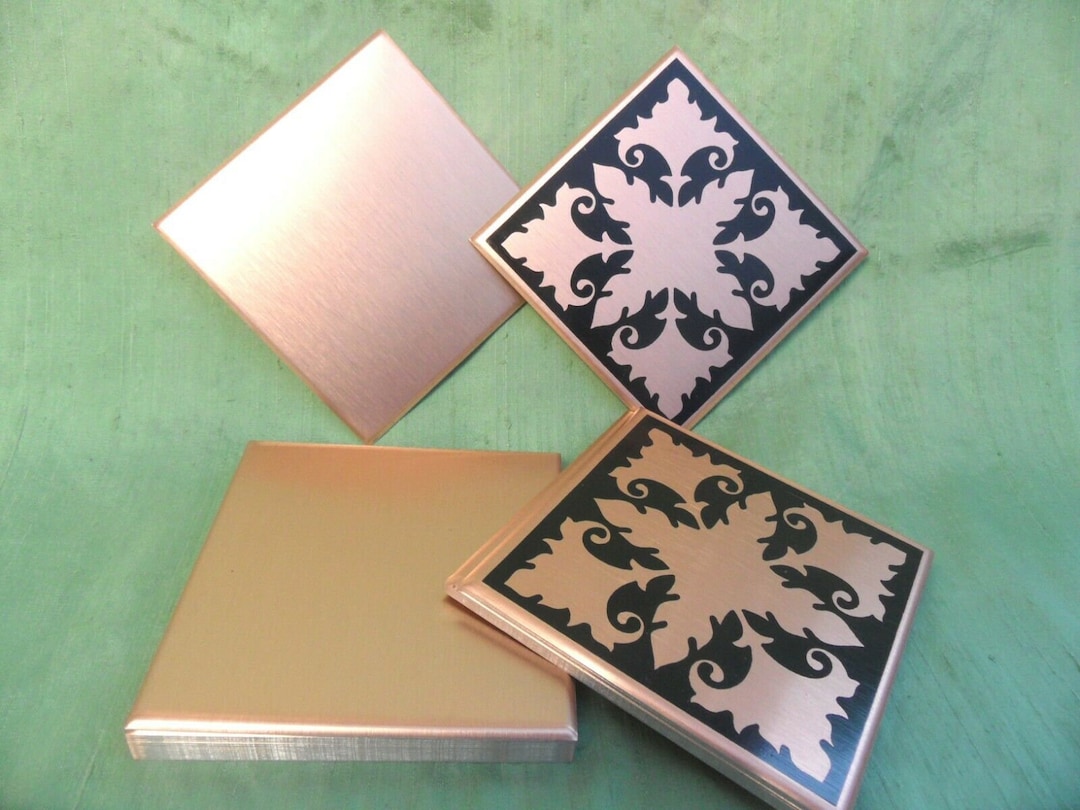 29 NOS Vintage Aluminum Backsplash Wall Tile 4.25", Brushed Copper, 2 ...