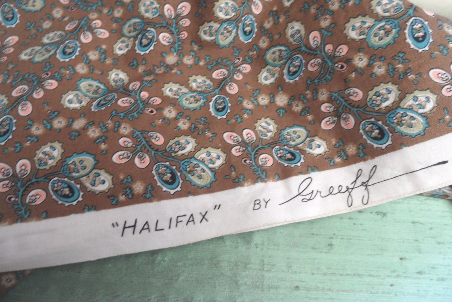 Matching Vintage Fabric and Wallpaper by Greeff / Blue Pink | Etsy