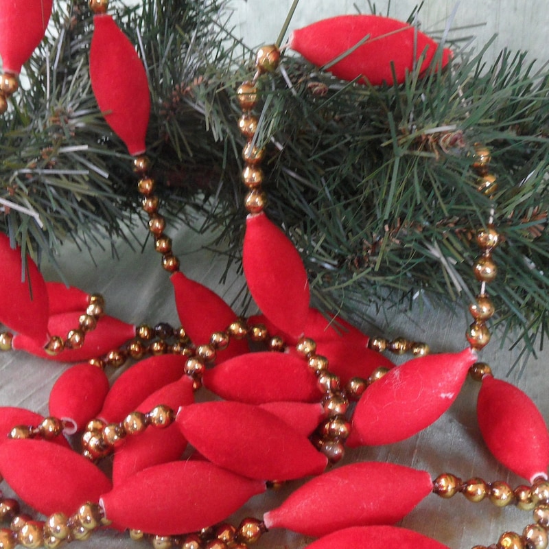 Red Beaded Garland - Etsy