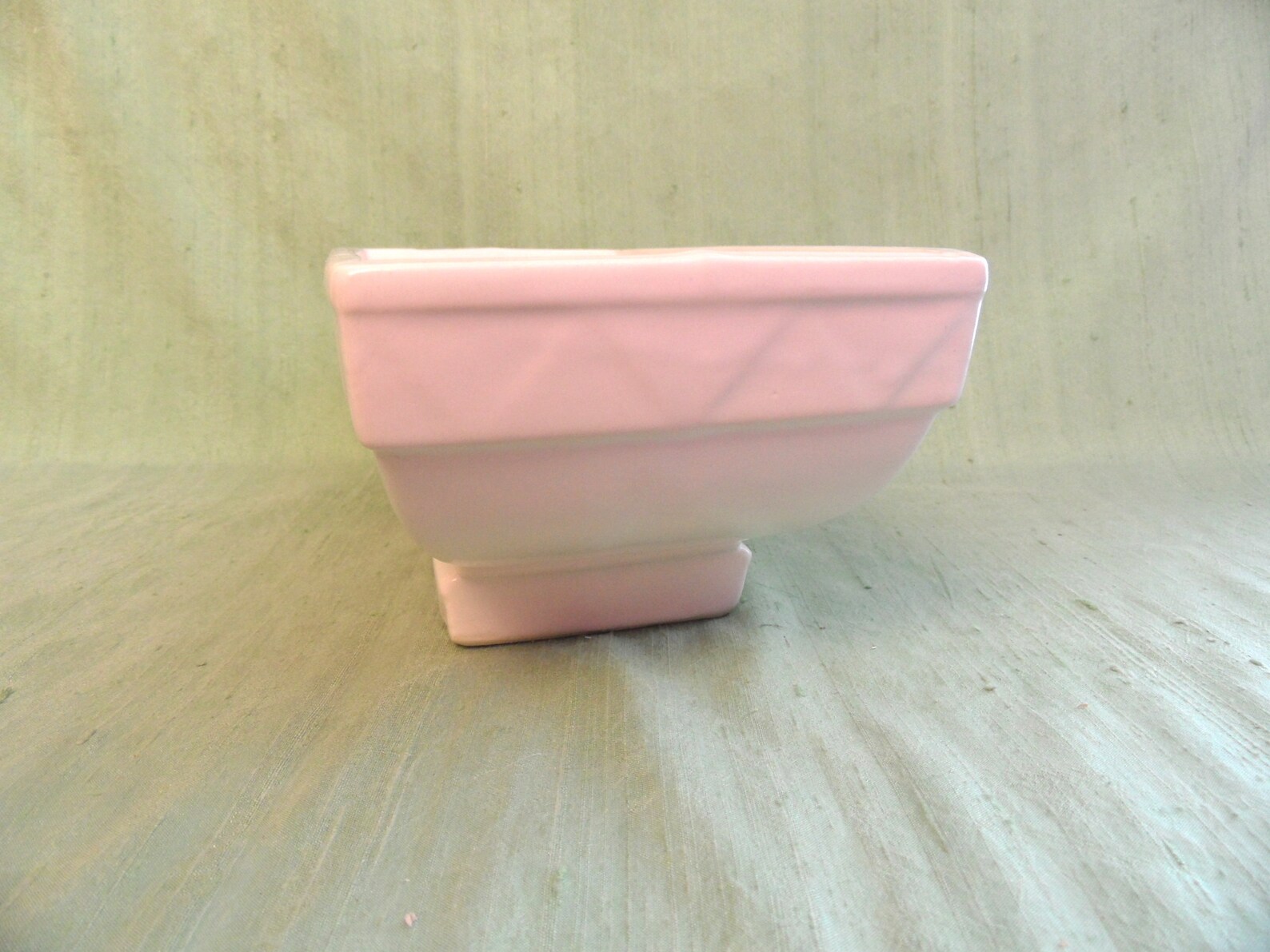 Matte white long planter / vintage ceramic footed planter | Etsy