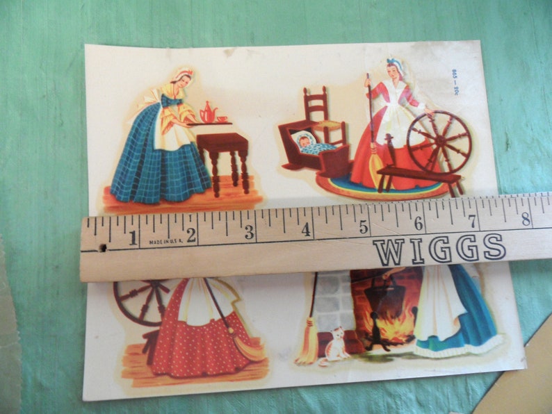 Spinning Wheel Colonial Decal Lot / Vintage Meyercord Water Slide ...
