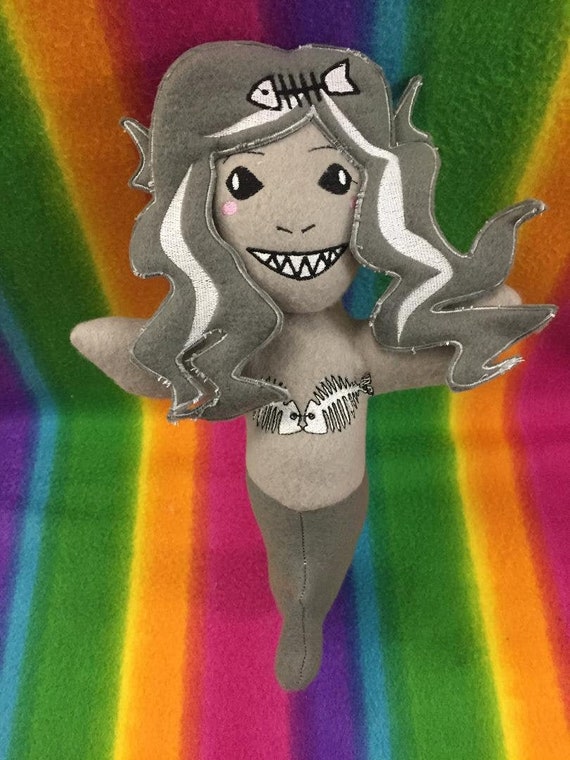 Shark Mermaid Sharkmaid Plush Plushie Toy Fleece Doll Myth | Etsy