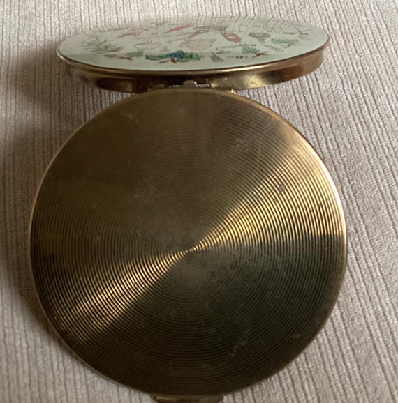 1950's Stratton Powder Compact rare design of toasts … - Gem