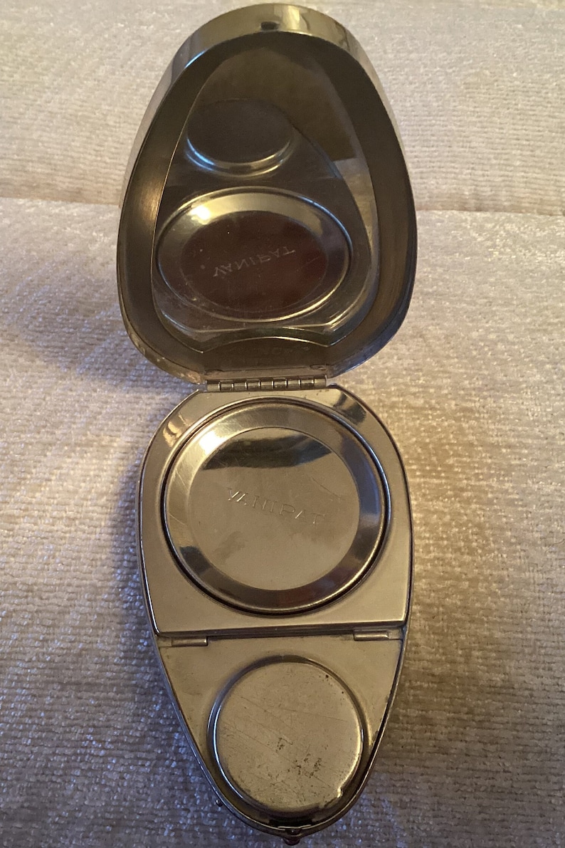 1920's Art Deco Woodworth Karess Arrowhead Compact Double Vanity Powder ...