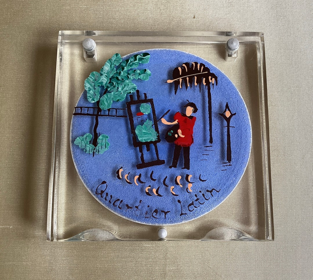 1950's Lucite Belle De Luxe Powder Compact. Paris Quartier Latin Latin ...