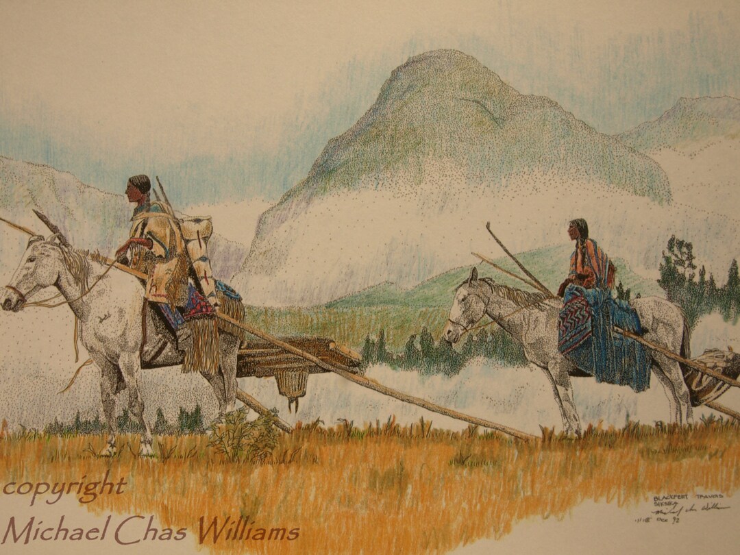 Native American Blackfeet Women With Travois- 8x10 Fine Art Print - Etsy