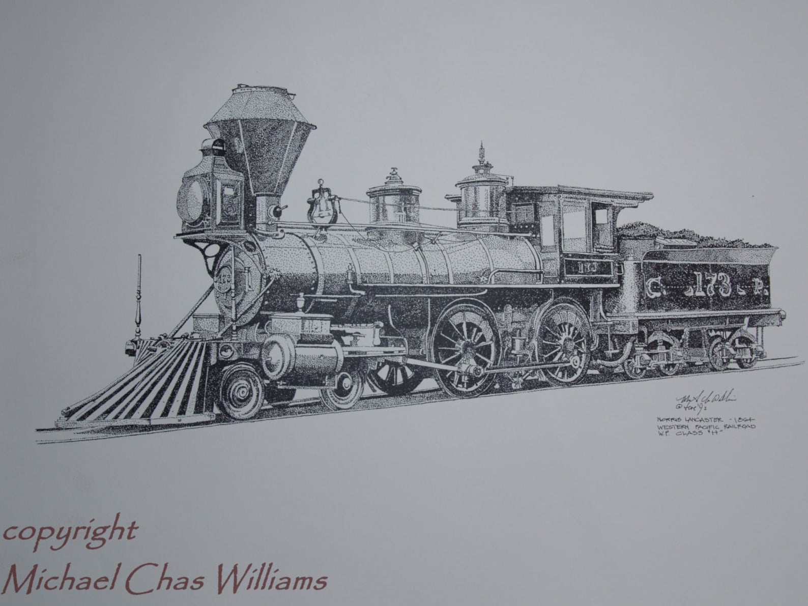 Lancaster Train Locomotive- Fine Art Print From a Pen and Ink Original ...