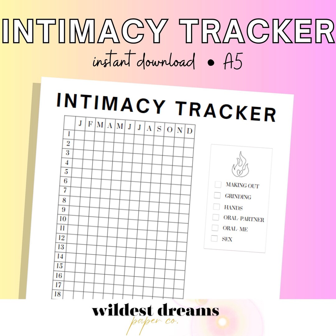Printable Intimacy Tracker | Relationship Journal | A5 | Portrait ...