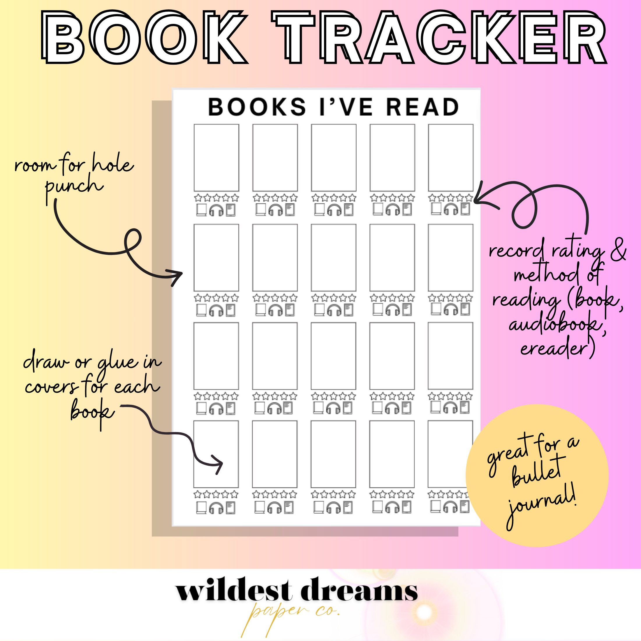 Printable Reading Tracker: A5 Minimalist Book List (instant Download ...