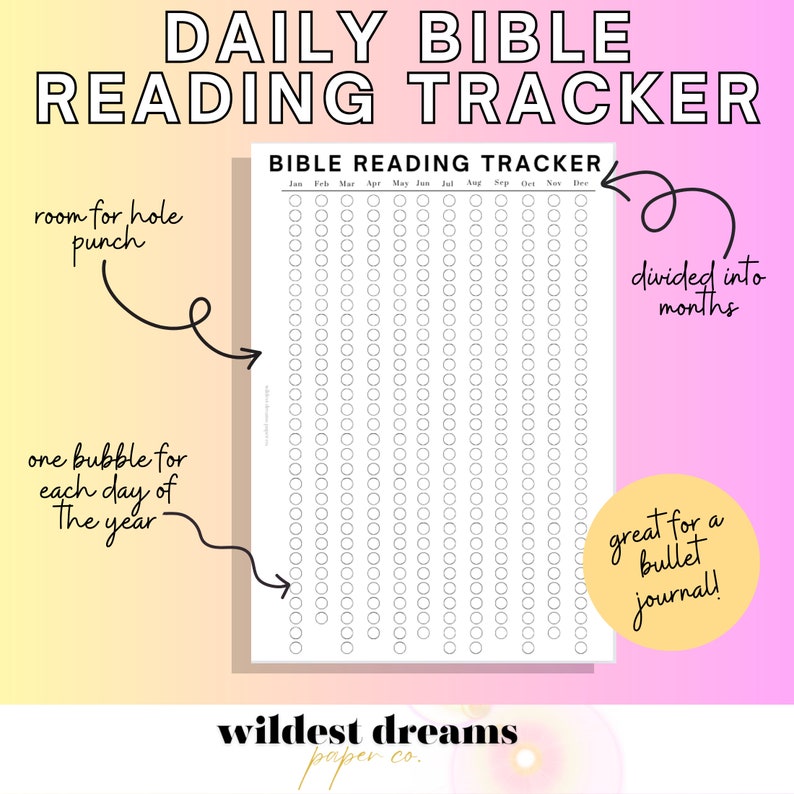 Printable Bible Reading Tracker: Minimalist A5 Planner (instant ...