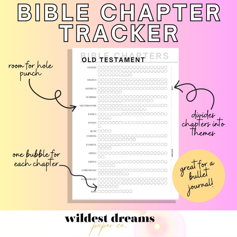 Printable Bible Chapter Tracker: Minimalist A5 Planner (instant ...