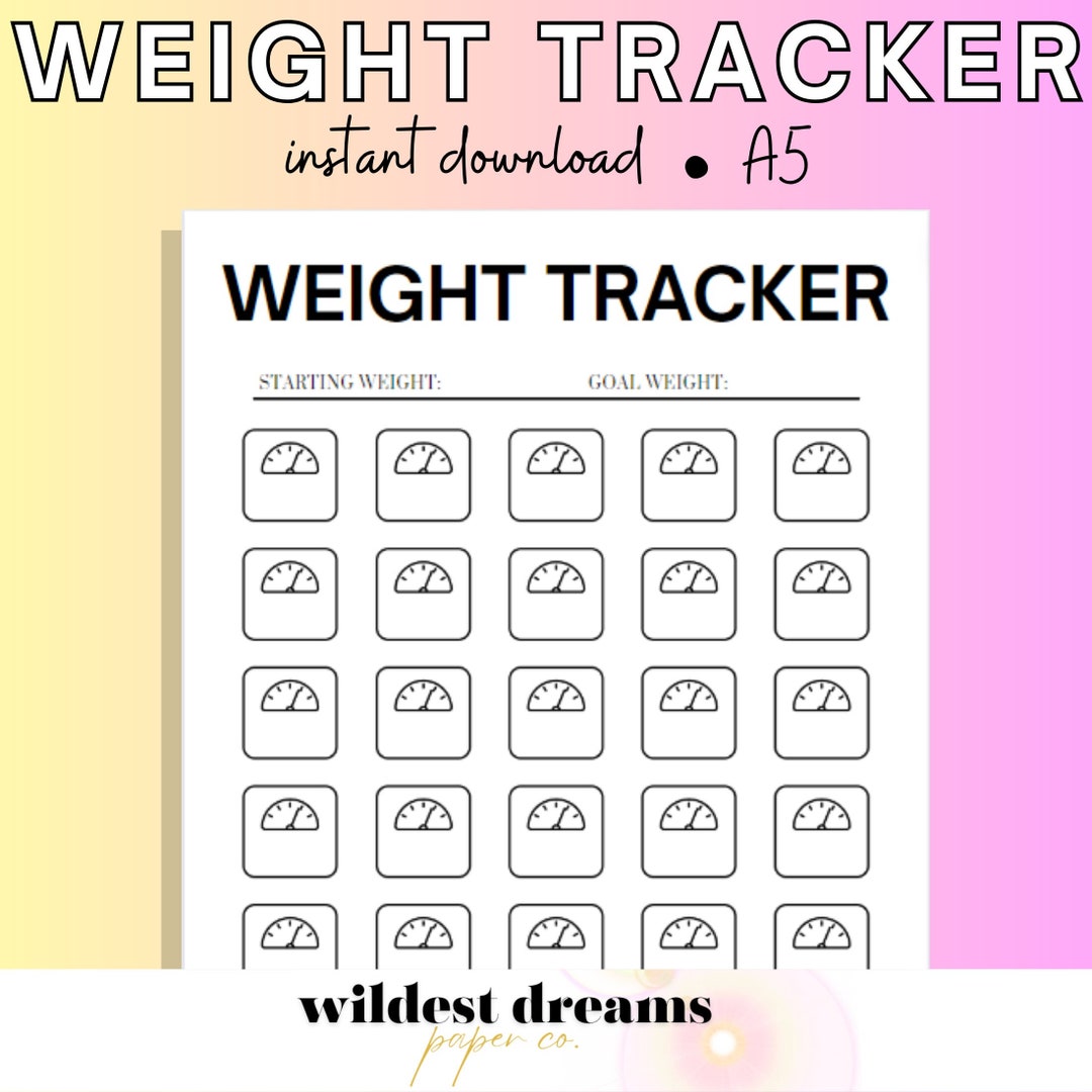 Printable Weight Tracker | Planner | A5 | Portrait | Minimalist ...