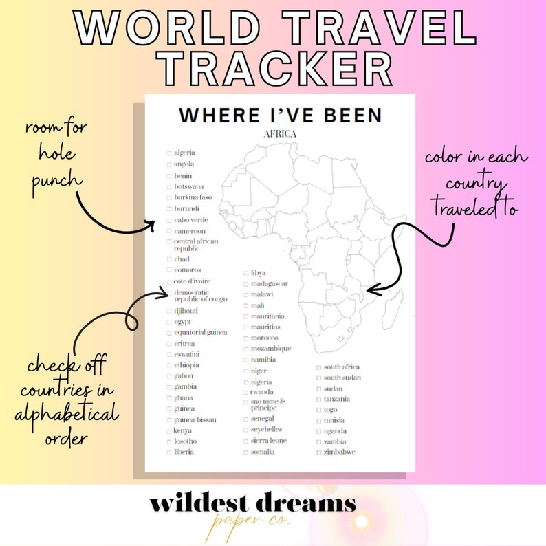 Printable World Travel Tracker: A5 Travel Journal (digital Download) - Etsy