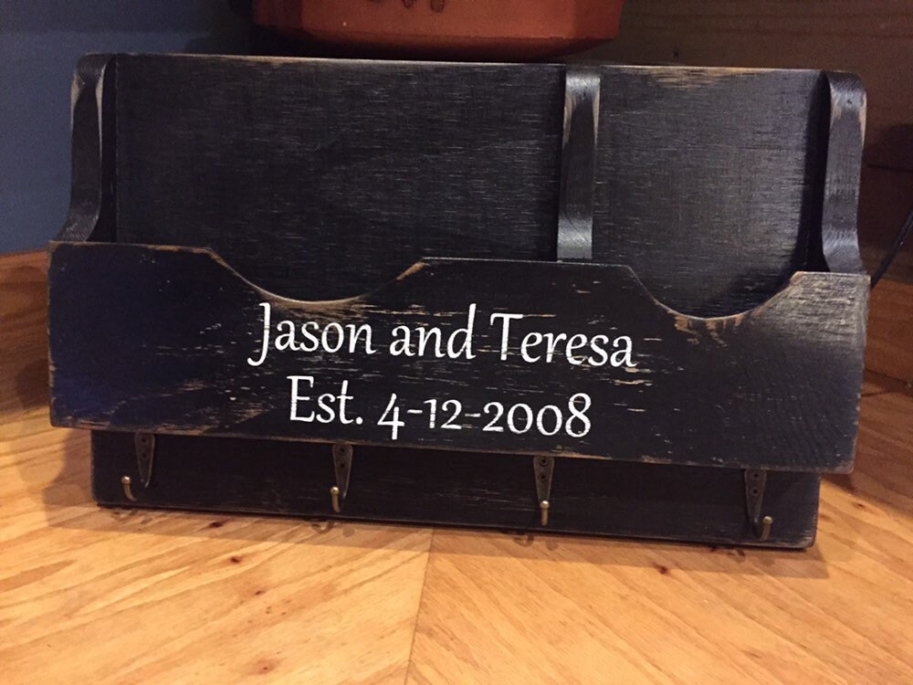 Personalized Mail organizer-Mail holder-Personalized Wedding | Etsy