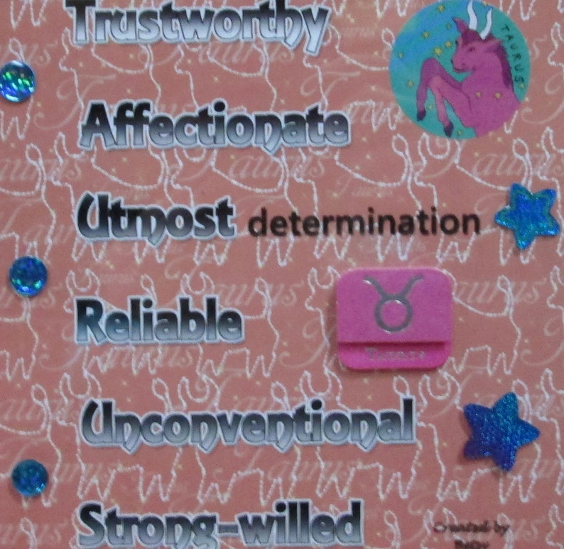 TAURUS ZODIAC Framed Poem - Etsy