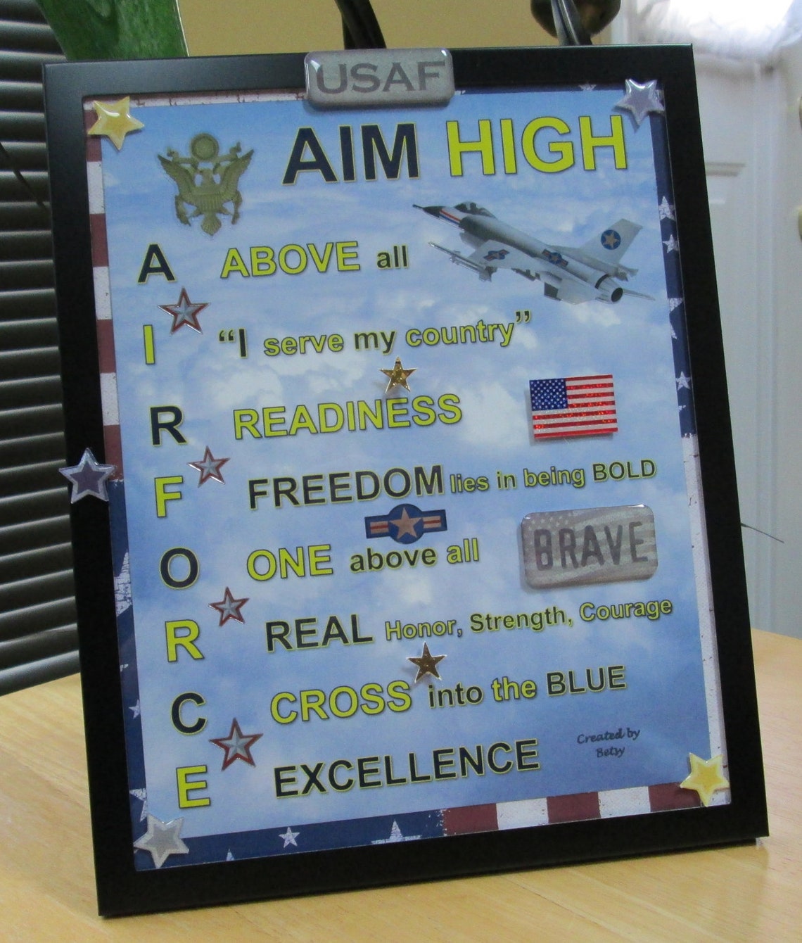 Aim High AIR FORCE Framed Poem - Etsy