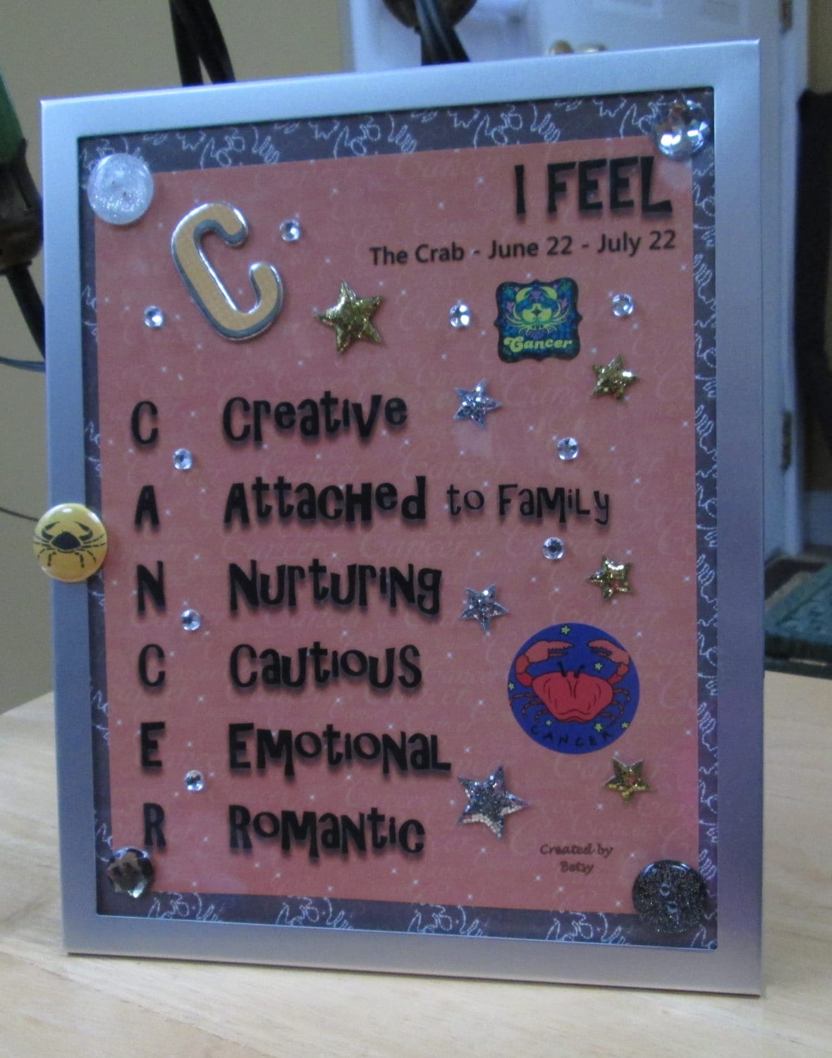 CANCER ZODIAC Framed Poem - Etsy