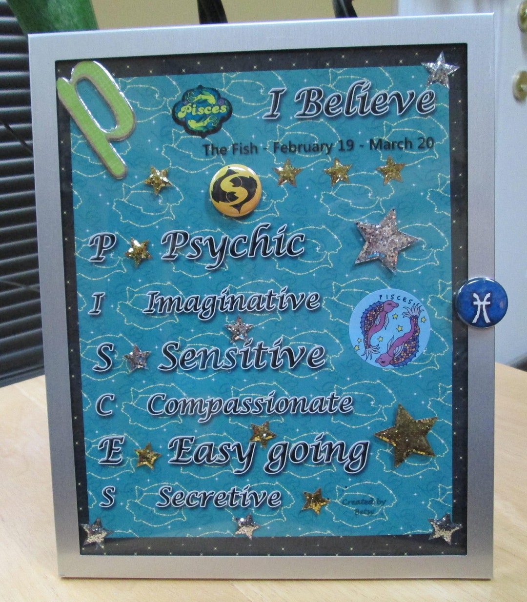 PISCES ZODIAC Framed Poem - Etsy