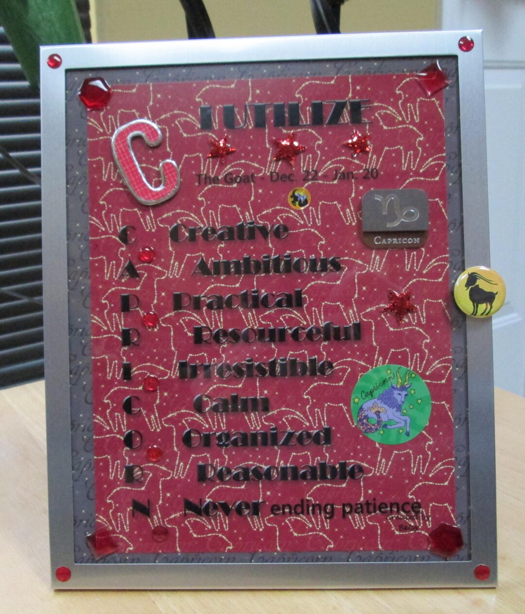 CAPRICORN ZODIAC Framed Poem - Etsy