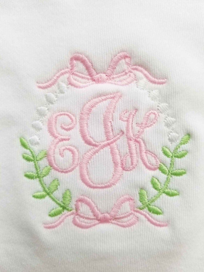 Bows and Pearls Monogrammed Baby Burp Cloth Baby Burpie Baby | Etsy