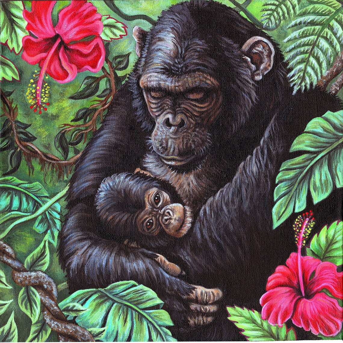 Chimpanzee Print - Etsy