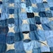 Blue Jeans Pockets Quilt Custom Queen Size Quilt Upcycled Denim Quilt ...