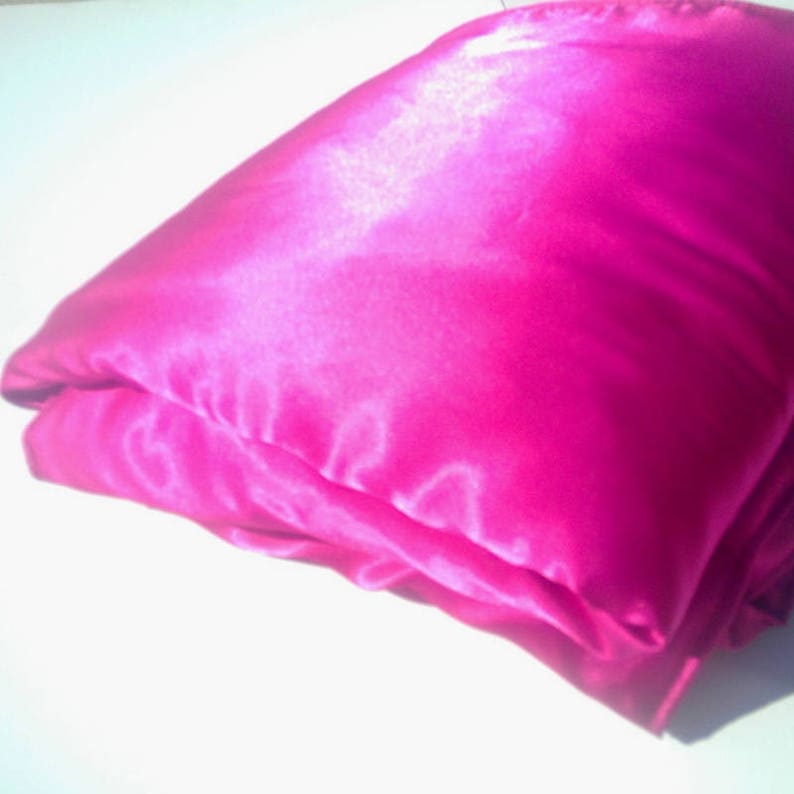 Fuschia Satin Blanket - Elegant Hot Pink Statement Throw - Luxurious ...