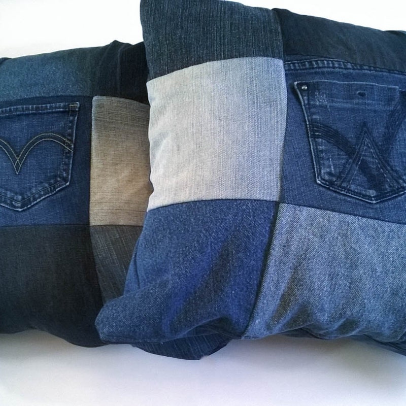 Denim Throw Pillow - Etsy