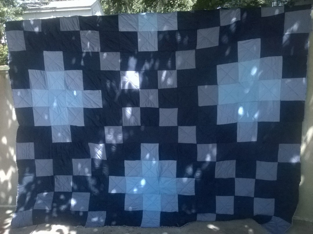 Denim Blue Jean Rag Quilt XO Rag Quilt Queen Size Patchwork Repurposed ...