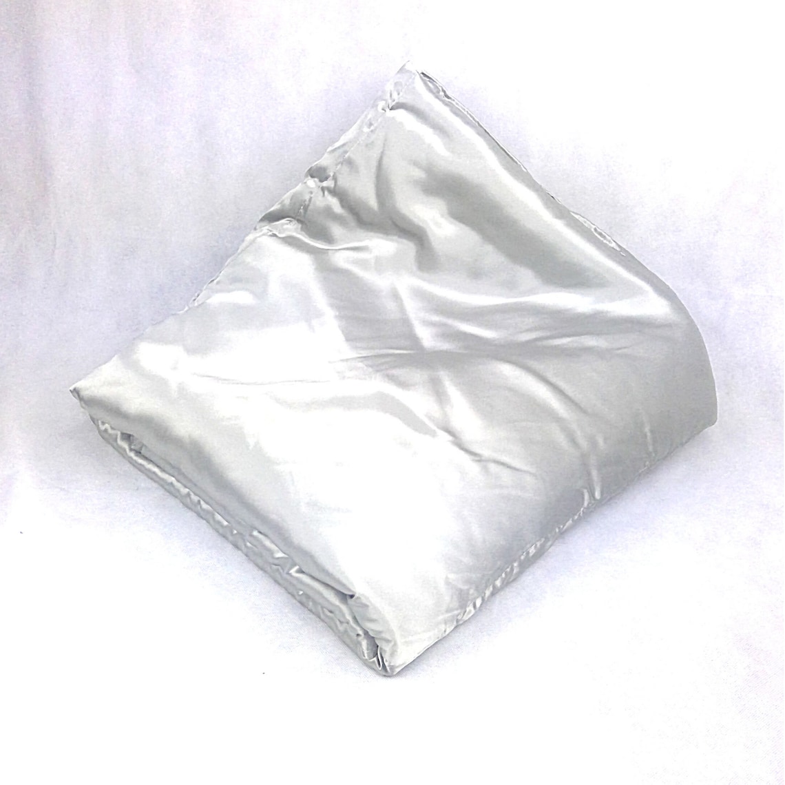 Silver Satin Blanket Throw, Large Luxurious Accent Blanket, Living Room ...