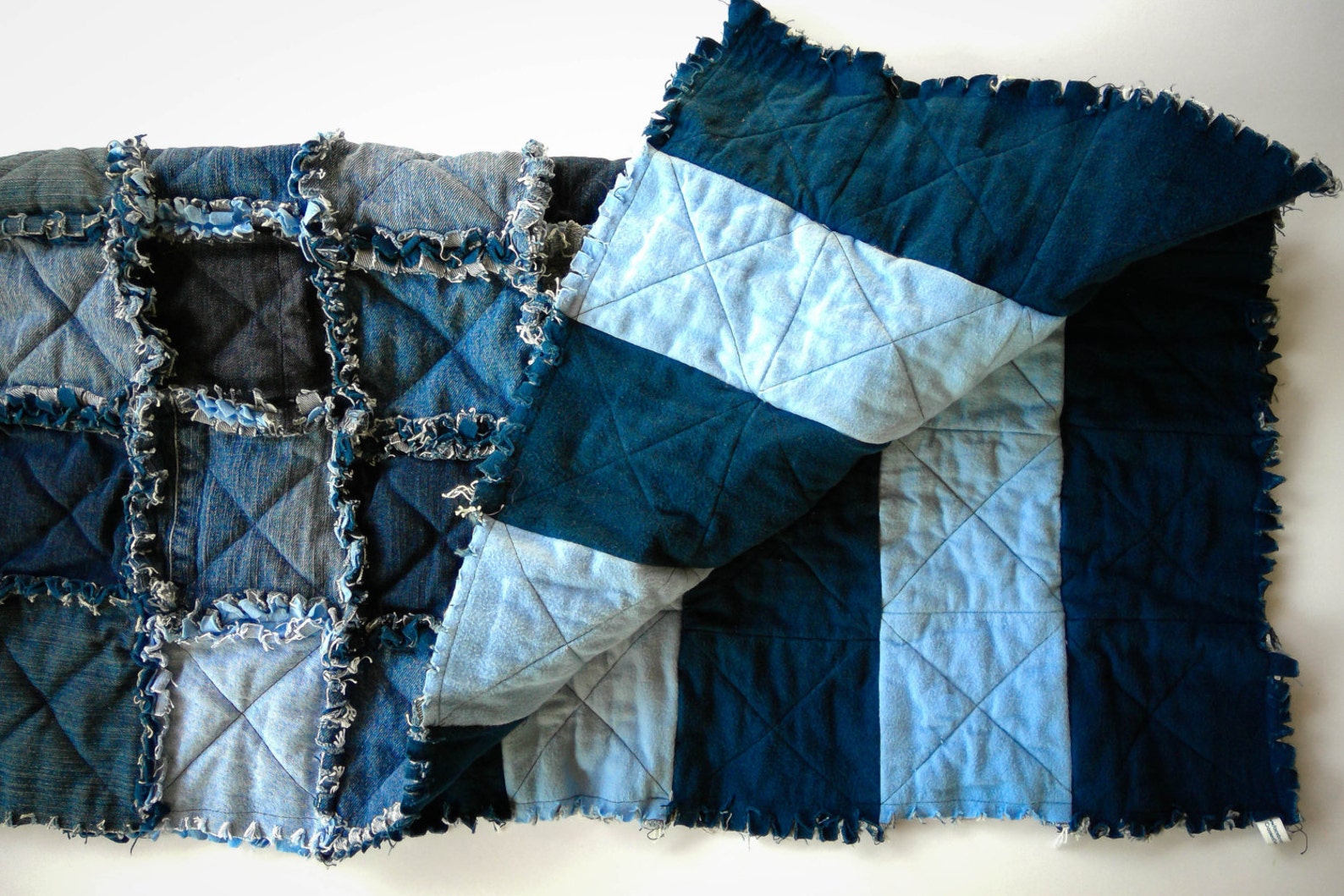 Baby Rag Quilt Patchwork Upcycled Denim Baby Blanket | Etsy