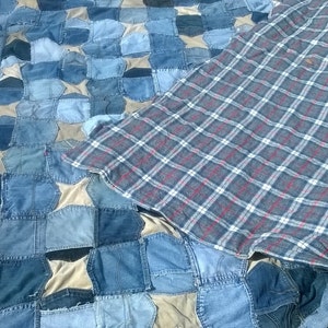 Blue Jeans Pockets Quilt - Custom Queen Size Quilt - Upcycled Denim ...