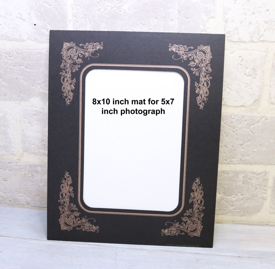 Black 8 X 10 Photo Mat for 5 X 7 Inch Photograph, Acid Free Thin ...