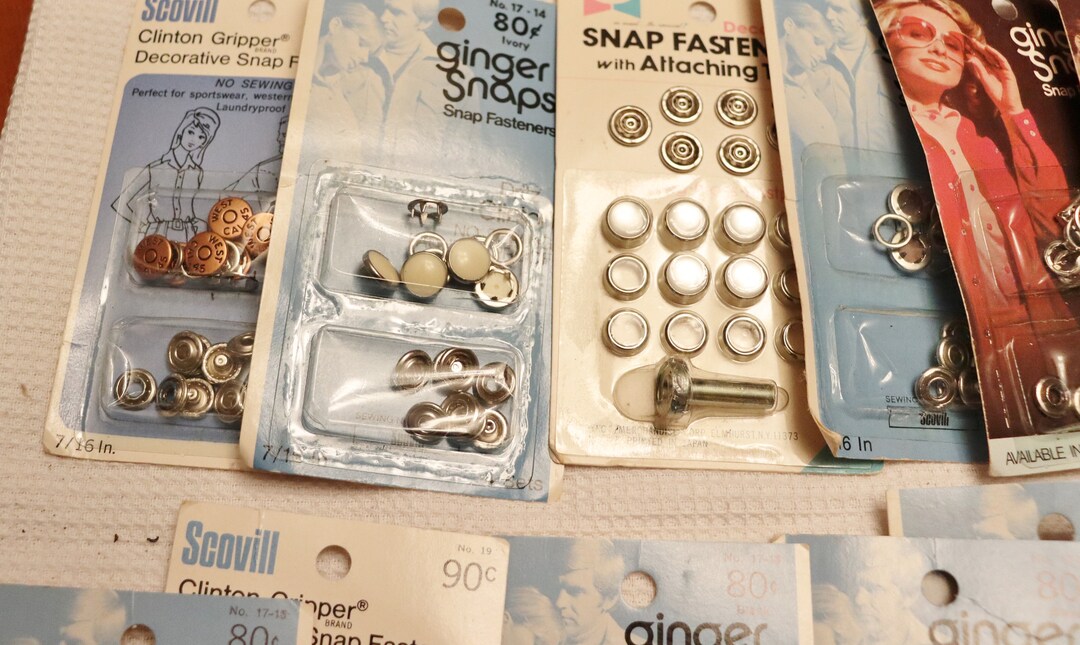17 Packs Decorative Snap Fastener Sets, Dritz / Scoville / Clinton ...