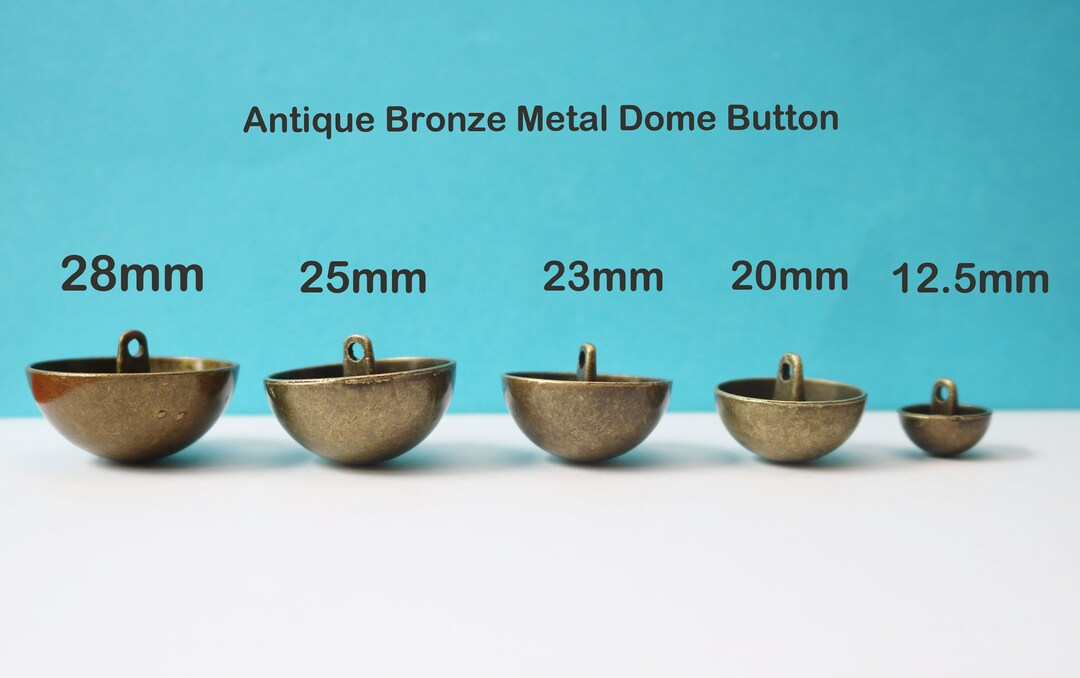 Buttons Metal Half Dome Shank Sewing Buttons, Antique Bronze, 28mm ...