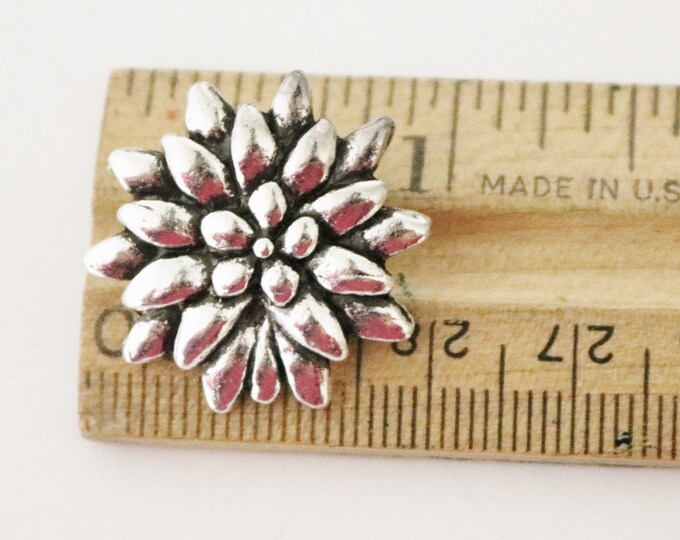 10 Shank Flower Button, Silver Color Metal Sewing Button, 1 Inch ...