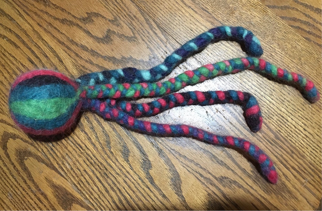 Dog Octopus Tug and Retriever Toy. 100% Braided Felted Solid - Etsy