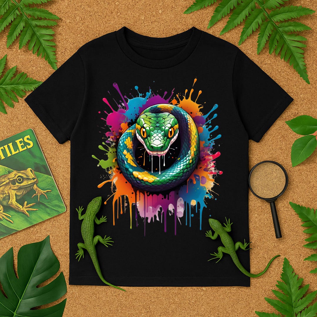 Colorful Snake Graphic Kids Tee: Reptile Lover Gift - Etsy