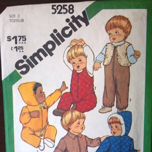 Simplicity 5258 Pattern for Toddlers' Overalls, Hooded, Unlined Jacket ...
