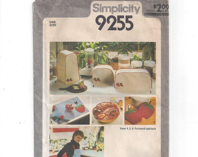 Simplicity 9255 Pattern for Kitchen Appliance Covers, Pot Holders, Bun ...