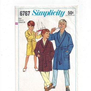 Simplicity 6767 Pattern for Boy's Robe, Size 6, From 1966, Raglan ...