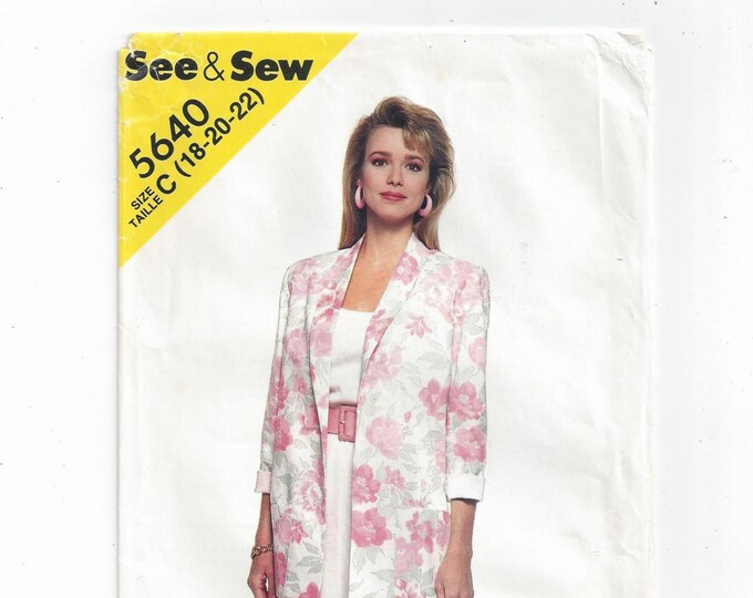 Butterick 5640 See & Sew Pattern for Misses Jacket Top - Etsy